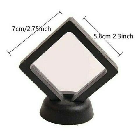3d Floating Display Case 7cm X 7cm With Stand In Black Etsy Uk
