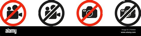 Camera Not Allowed Icon Camera Is Forbidden And Banned Here Vector Illustration Stock Vector