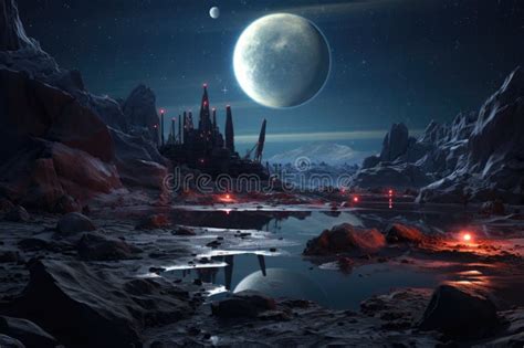 Futuristic Space Telescope Scanning Distant Exoplanets Stock Image Futuristic Space Telescope Scanning Distant Exoplanets Stock Image
