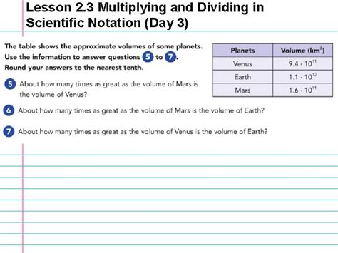 Lesson 2 3 Multiplying And Dividing In Scientific