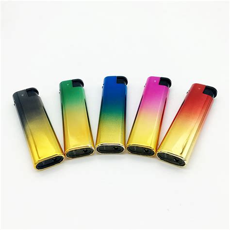 Wholesale Electronic Refillable Gas Lighter With Led Rainbow Color