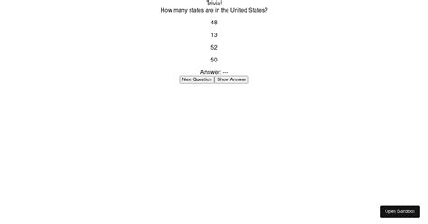 My Trivia Project Codesandbox