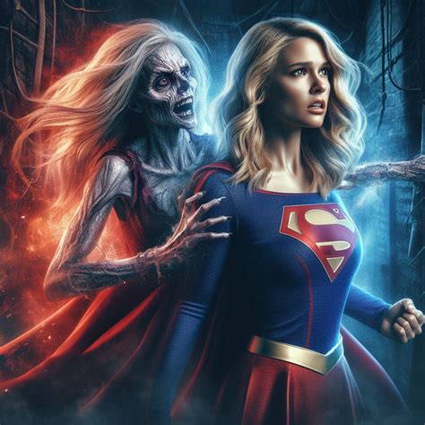 Beautiful Supergirl Against The Evil Scarlet Witch By Necromancer Rev