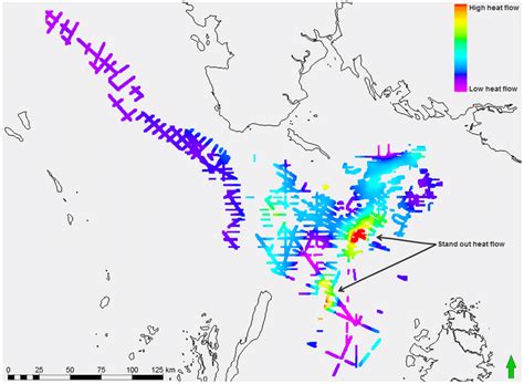 The Heat Flow Estimation Map Derived From The Bsr The Estimated Heat