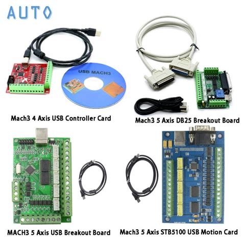 ☂ Mach3 Breakout Board 100khz Usb Db25 Stb5100 5 4 Axis Interface Driver Motion Controller Card