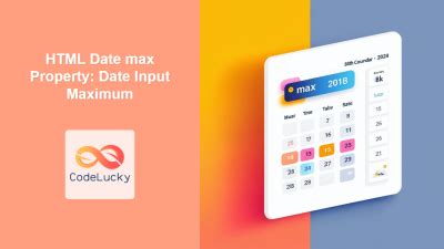 HTML Date Min Property Date Input Minimum CodeLucky