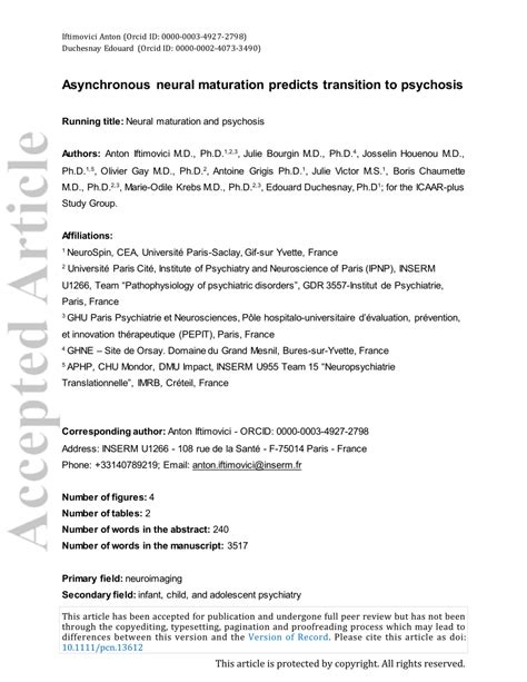 Pdf Asynchronous Neural Maturation Predicts Transition To Psychosis