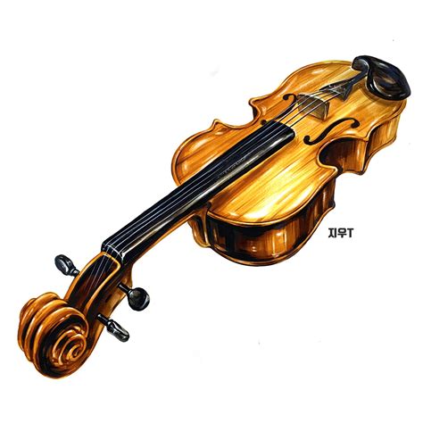 바이올린 개체 시범작 바이올린 미술 상자 그림