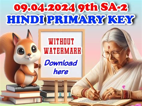 9th Class Sa 2 Hindi Primary Key Vignana Koumudi