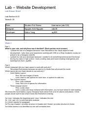 Lab Website Development Roles Restaurant Selection Layout Course Hero