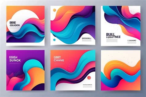 Premium Photo Set Of Abstract Modern Graphic Elements Dynamical Colored Forms And Line
