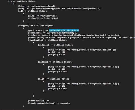 return upcoming youtube api v3 video schedule date stack overflow