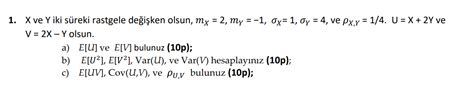 Solved Question 1 Let X And Y Be Two Continuous Random