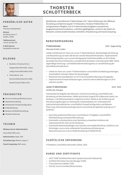 Lebenslauf Informatiker Erstellen Vorlage And Beispiel