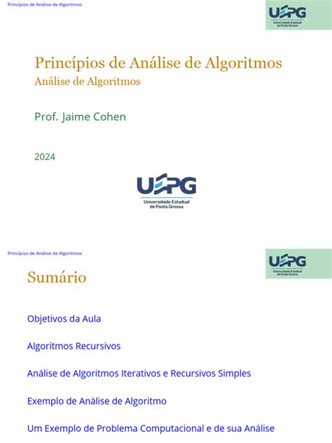 Aula 3 Algoritmos Recursivos E Iterativos Pdf