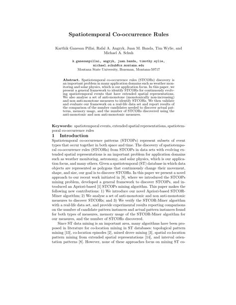 Pdf Spatiotemporal Co Occurrence Rules