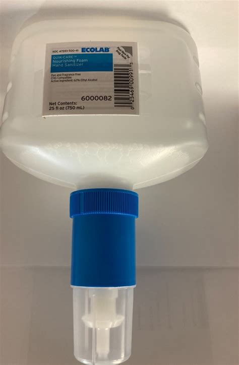 Ecolab Quik Care Nourishing Foam Hand Sanitizer 6 25fl Dispenser