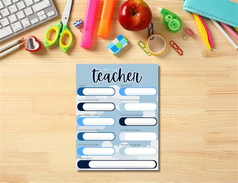 Meet The Teacher 5 Pack Printable Etsy