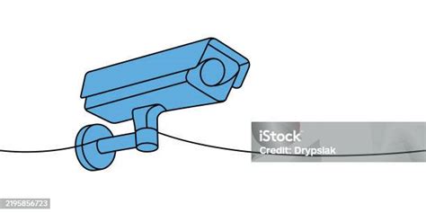 안전 카메라 한 줄로 착색 된 연속 그림 비디오 감시 벡터 일러스트 레이 션 감시에 대한 스톡 벡터 아트 및 기타 이미지 감시 디자인 라인아트 Istock