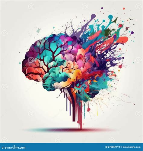 Creative Colorful Abstract Human Brain On A Light Background Knowledge Concept Generative Ai