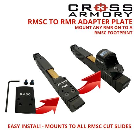 Cross Armory Rmsc To Rmr Adapter Use Your Larger Optics On A Glock 43 43x 48 Sig P365 Tacdom