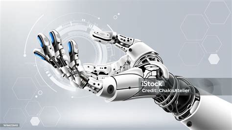 Maquette De Main De Robot Dintelligence Artificielle Sur Fond