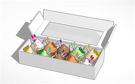 3d Design Box Of Cupcakes Tinkercad