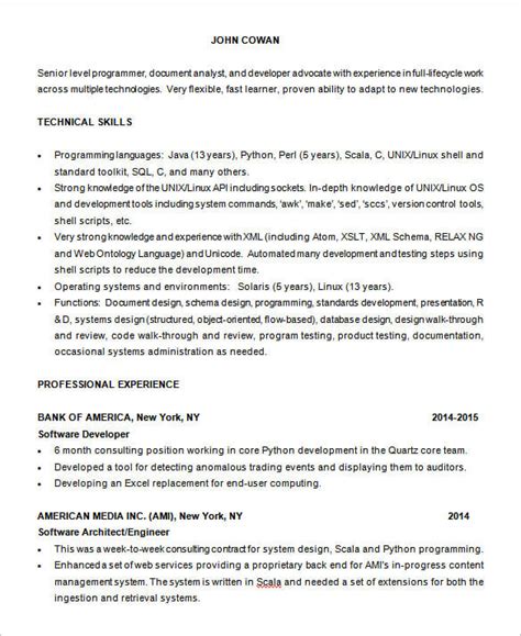 Programmer Resume Templates DOC PDF