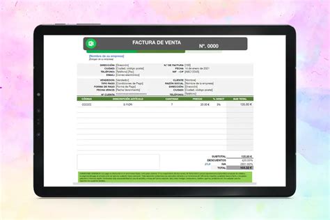 Factura Con Iva Y Descuento En Excel Descarga Gratis