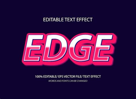 Premium Vector Edge 3d Editable Text Effect Template