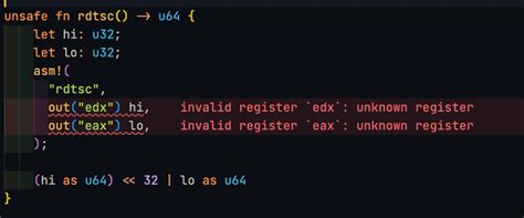 how do i make the compiler know that the opcode in the inline assembly
