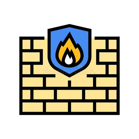 Firewall Cloud Computing Color Icon Vector Illustration Stock