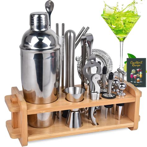 Secilla 30pcs Mixology Bartender Kit With Stand 25oz Bar Set Cocktail