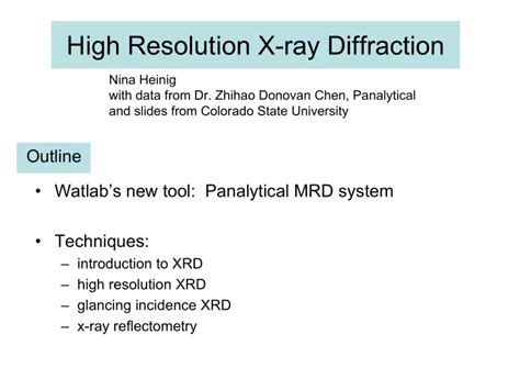 Ppt High Resolution X Ray Diffraction Nina Heinig With Data From Dr Powerpoint Presentation