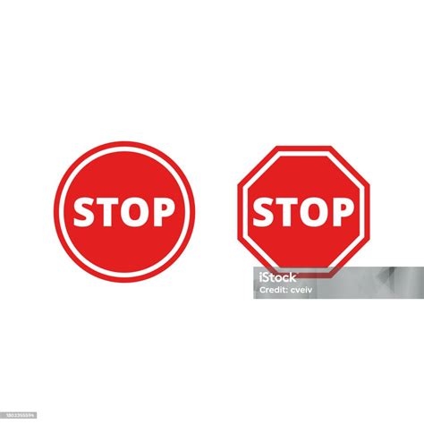 Vetores De Ícone De Vetor Do Sinal De Stop E Mais Imagens De