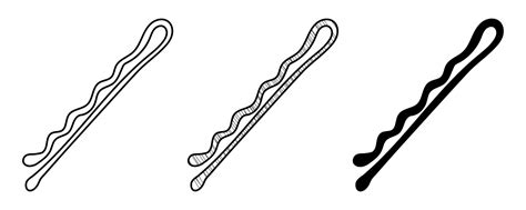 Premium Vector Set Of Hand Drawn Vector Bobby Pin In A Doodle Cartoon