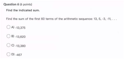 Solved Question Points Find The Indicated Sum Find Chegg Com