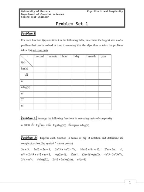 Pset 1 Pdf Computational Complexity Theory Logarithm