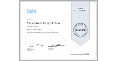 Completed Data Science Course By Ibm Joseph Prasad Posted On The