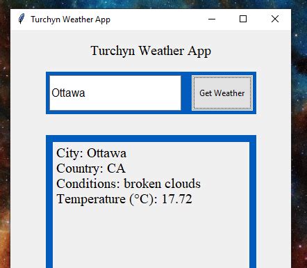 GitHub OlesTurchyn Python Weather Application A Simple Python GUI That Uses An API From