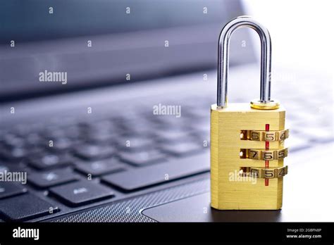 Lock On Laptop Keyboard Cyber Security Concept Stock Photo Alamy