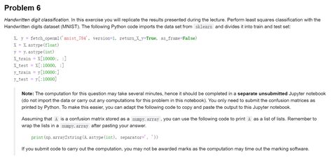 Solved Problem 6 Handwritten Digit Classification In This