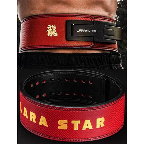 Fitness Belt Made Of Cowhide And Leather With Dragon Lifting Power