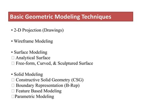 Geometric Modeling Ppt