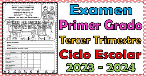 Examen Del Primer Grado De Primaria Del Tercer Trimestre De Acuerdo A