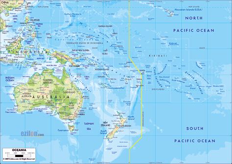 Printable Oceania Map