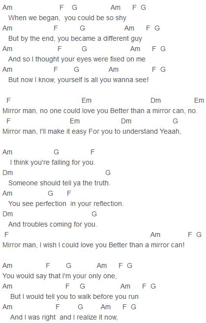 Man In The Mirror Guitar Chords Guitar Sheet Music