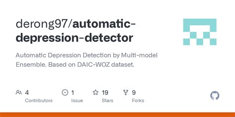 Github Derong97automatic Depression Detector Automatic Depression