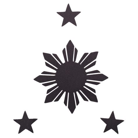 3 Stars And A Sun Logo Black And White
