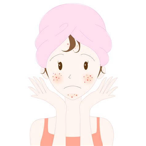 Young Woman Face With Acne Skin Problem 27735910 Png